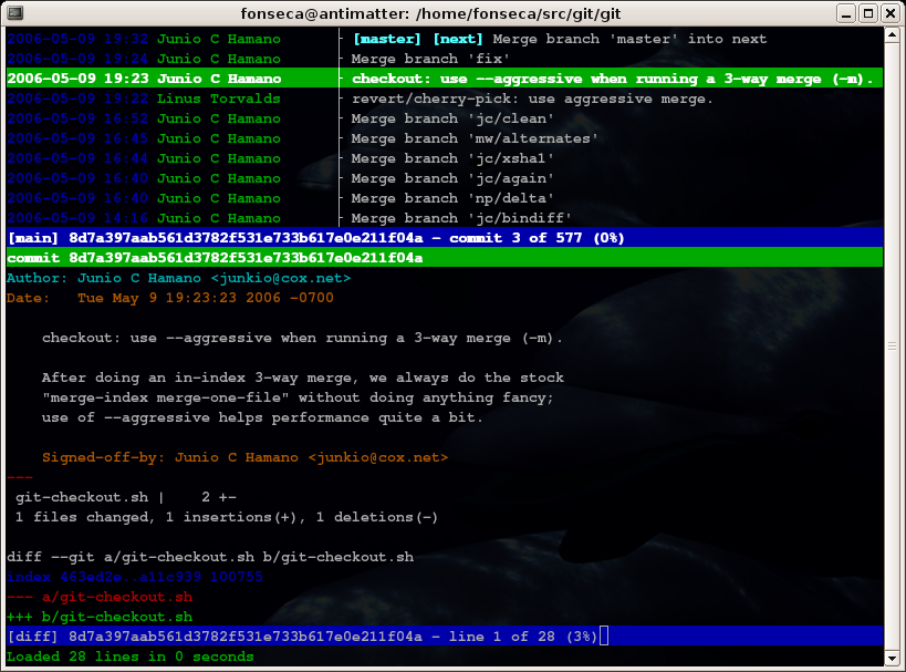 Tig Ncurses Based Text Mode Interface For Git Braveterry